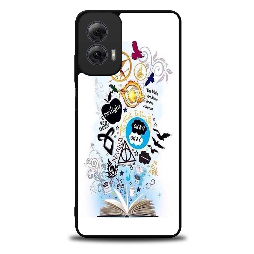 Throne Of Glass Percy Jackson And Harry Potter Symbol Case for Motorola ...